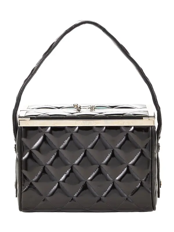 Chanel Quilted Lambskin Box Vanity - Black