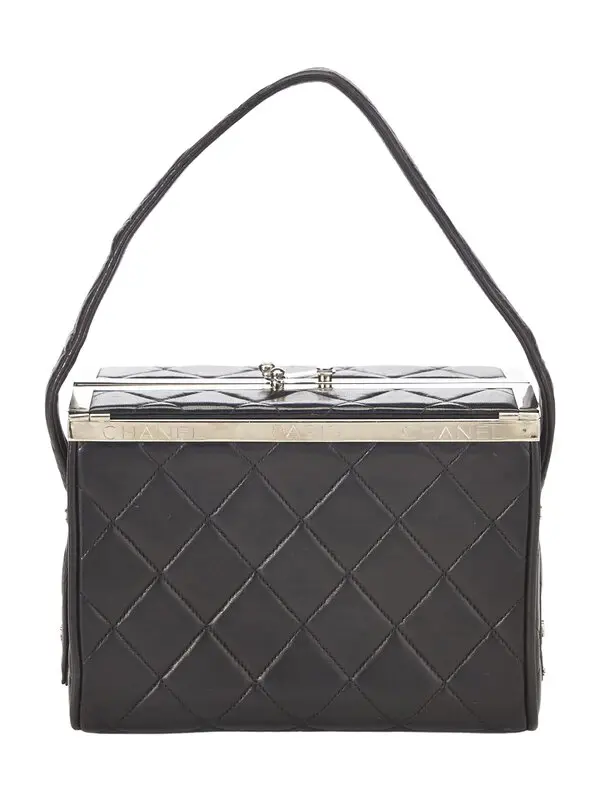 Chanel Quilted Lambskin Box Vanity - Black