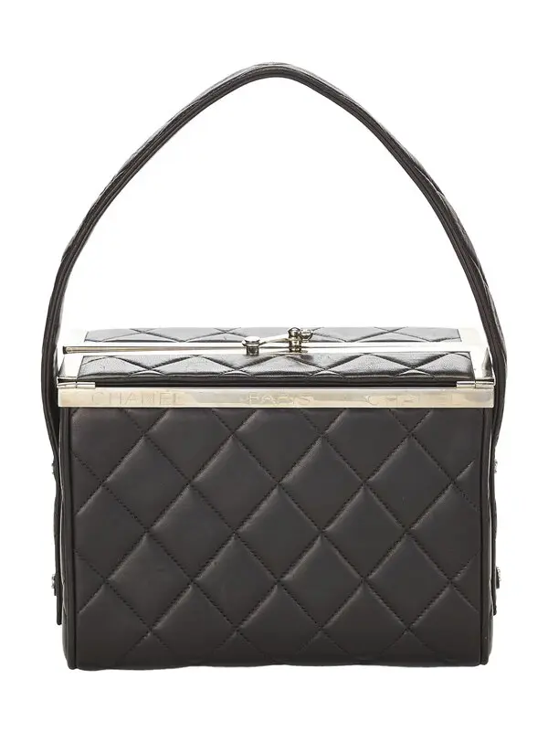Chanel Quilted Lambskin Box Vanity - Black