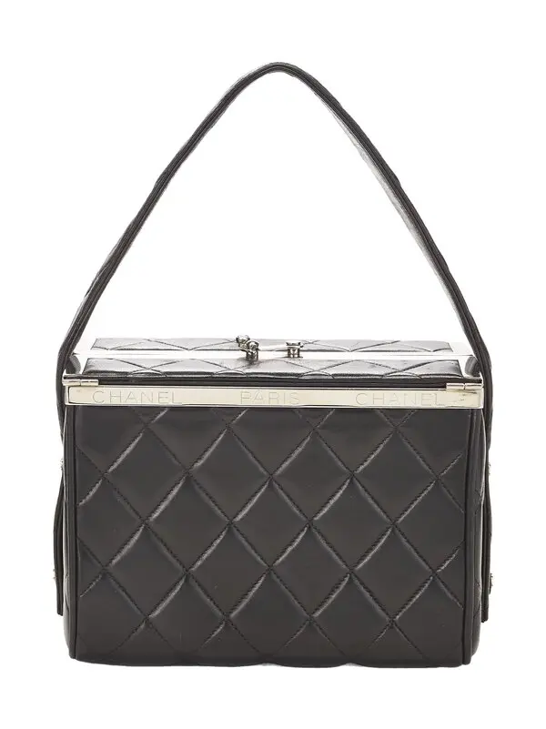 Chanel Quilted Lambskin Box Vanity - Black