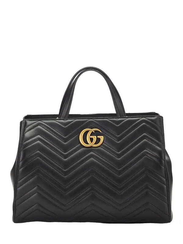 Gucci Gg Marmont Top Handle Bag - Black