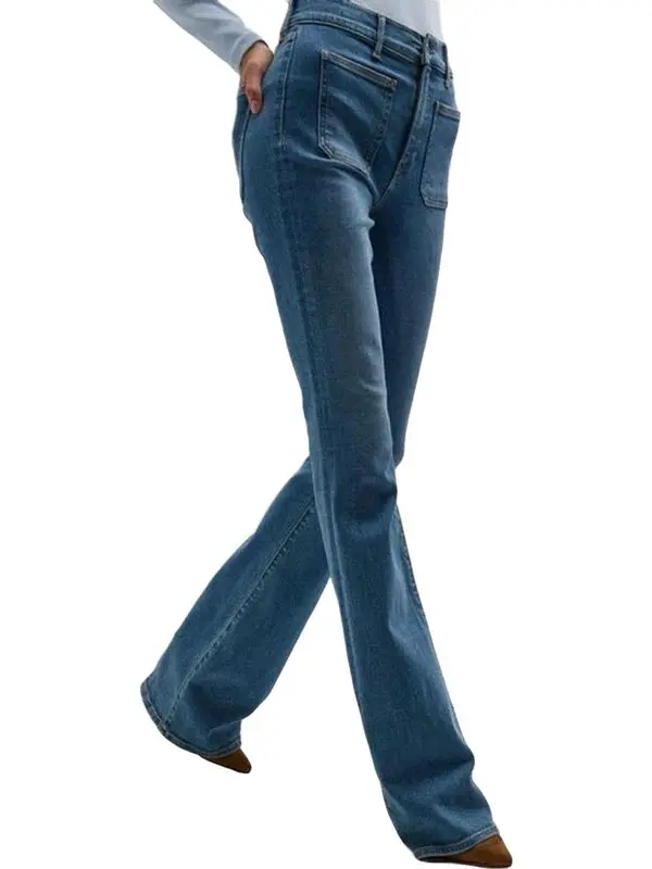 Veronica Beard Beverly Patch Pocket Flare Jeans - Sierra