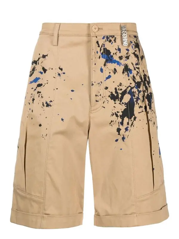 Moschino Painterly Print Shorts - Beige