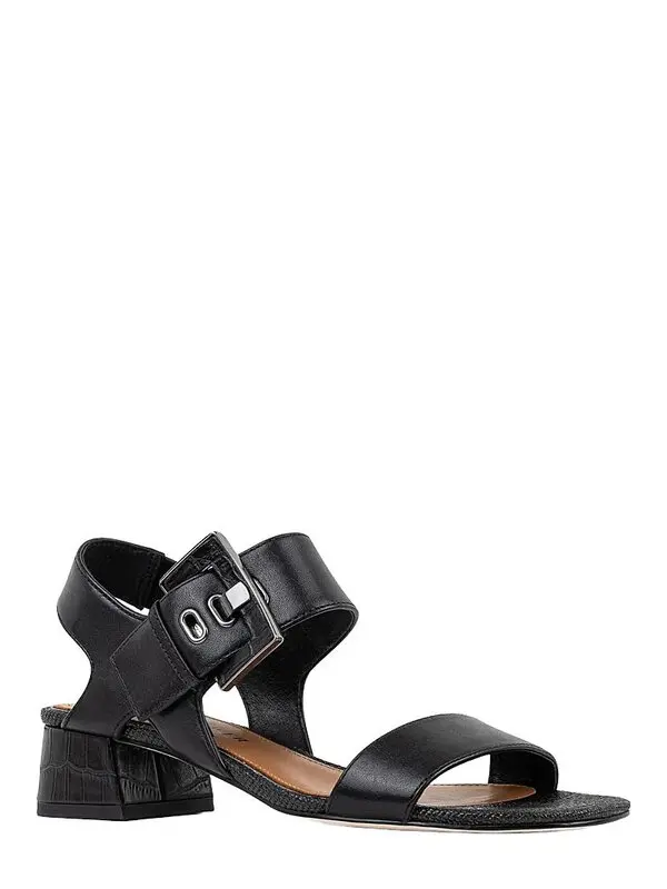 DONALD PLINER Ankle Strap Slingback High Heel Sandals - Black