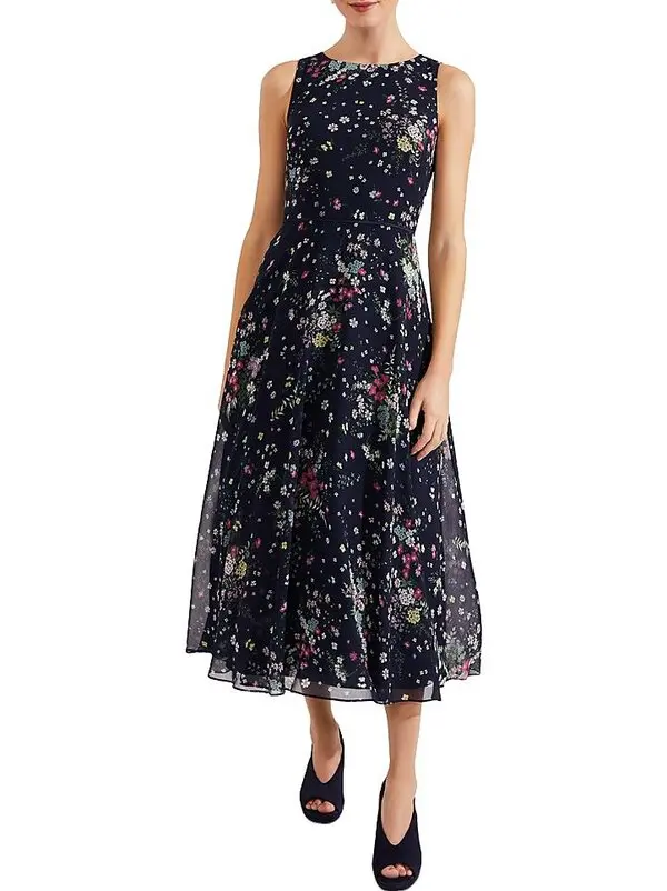 HOBBS LONDON London Carly Midi Dress - Navy Multi