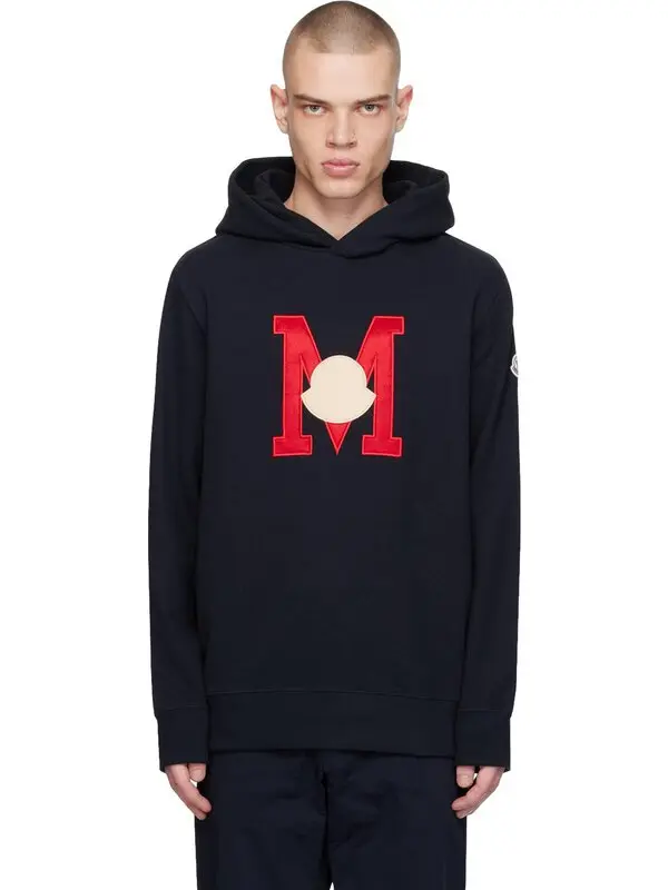 Moncler Appliqué Hoodie - Dark Navy Blue 778