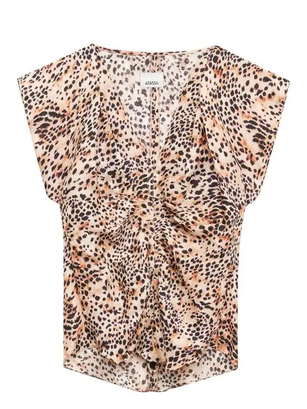Isabel Marant Lonea Printed Top - Natural