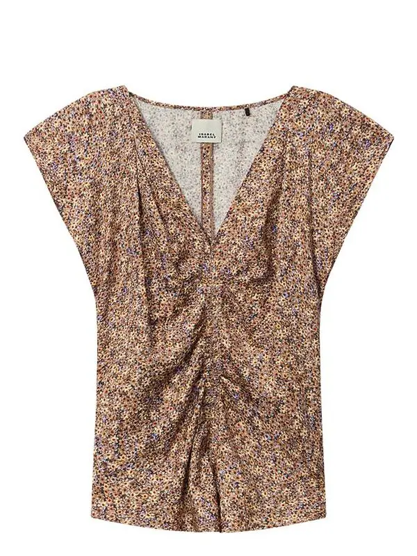 Isabel Marant Lonea Printed Top - Ochre