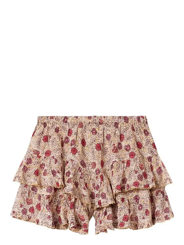 ETOILE Jocadia Floral Print Shorts - Ecru-raspberry