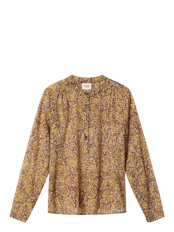MARANT ETOILE Maria Floral Print Blouse - Khaki
