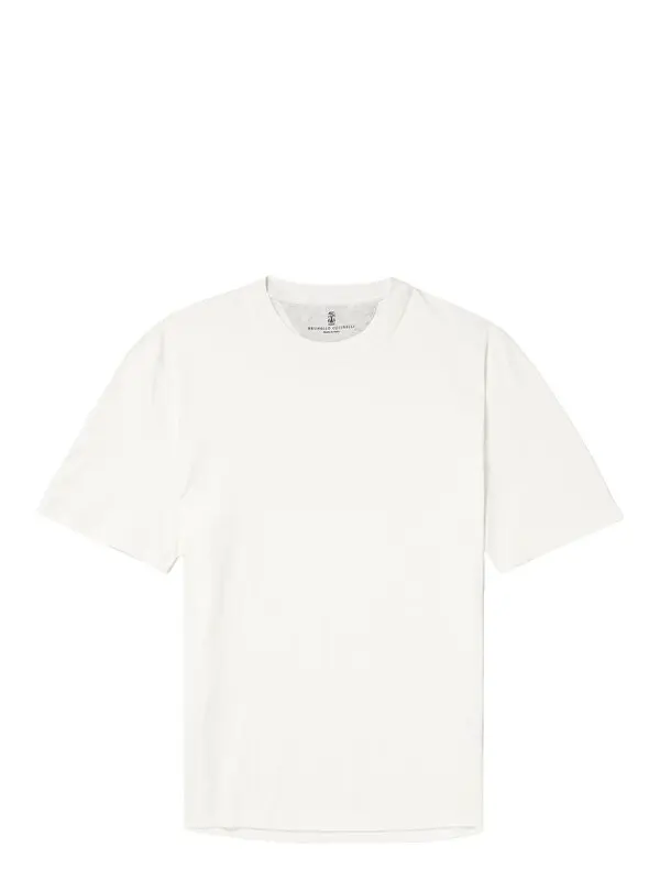 Brunello Cucinelli Cotton-jersey T-shirt - White