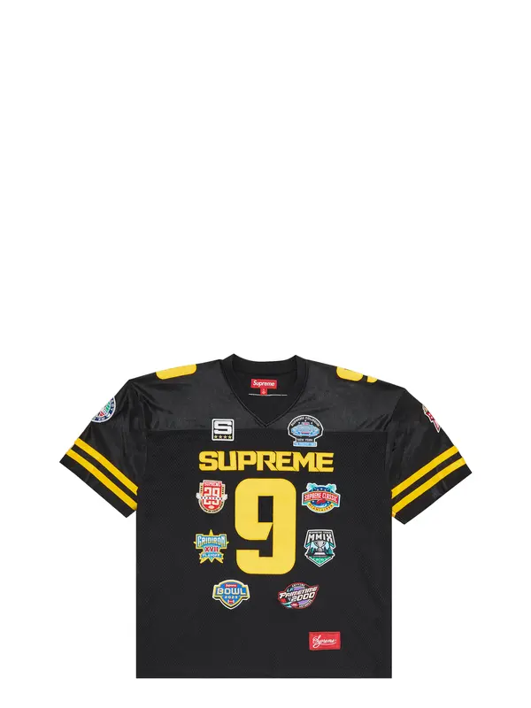 Supreme Championships Embroidered Football Jersey - Black