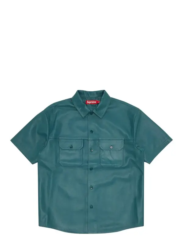 Supreme Leather Short Sleeve Shirt - Teal