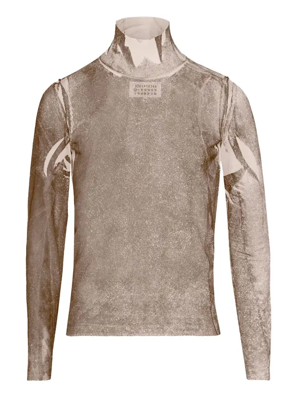 MAISON MARGIELA Semigraphic Silk Top - Grey