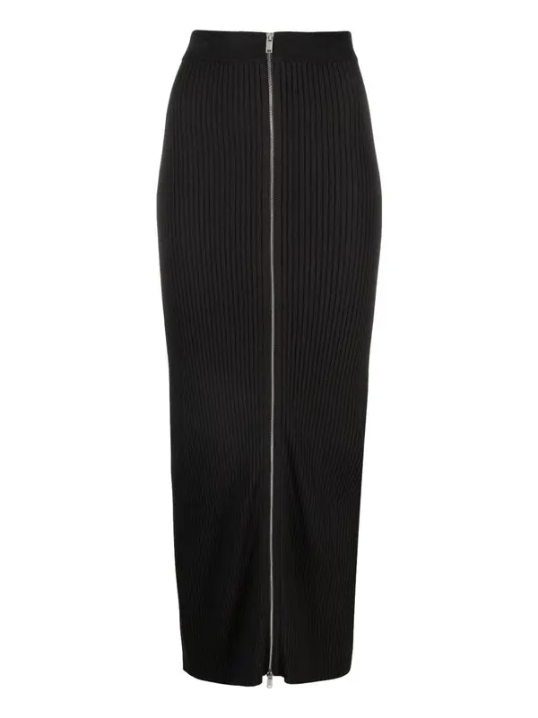 Nanushka Meika Ribbed Knit Midi Skirt - Brown