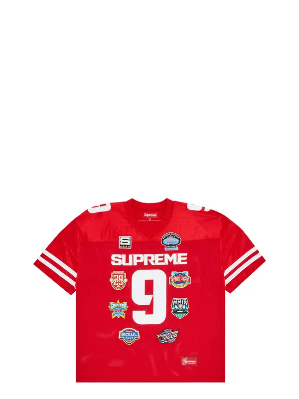 Supreme Championships Embroidered Football Jersey - Red