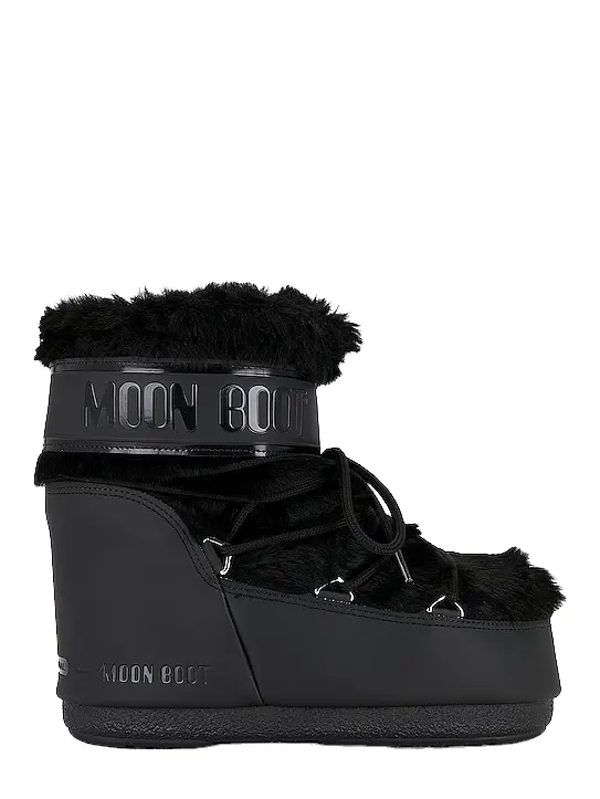 Moon Boot Icon Low Faux Fur Boots - Black