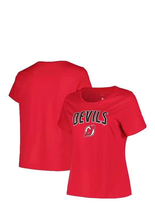 Profile New Jersey Devils Arch Over Logo T-shirt - Red