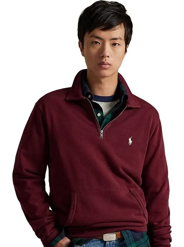 Ralph Lauren Loopback Fleece Quarter-zip Sweatshirt - Classic Wine