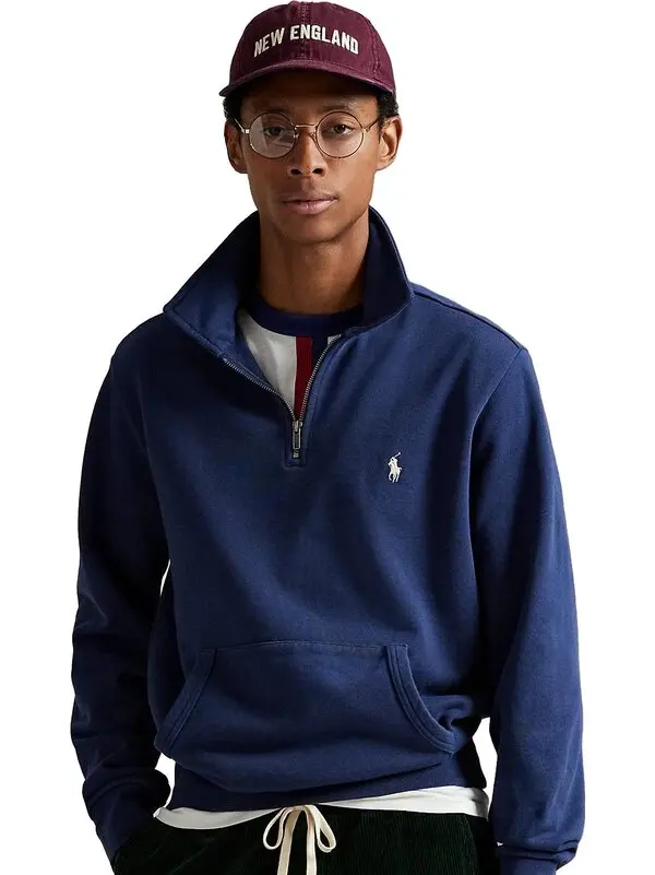 Ralph Lauren Loopback Fleece Quarter-zip Sweatshirt - Cruise Navy