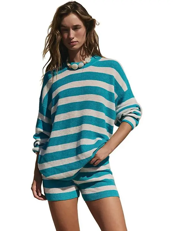 Free People Striped Knit Sweater Set - Scuba Combo