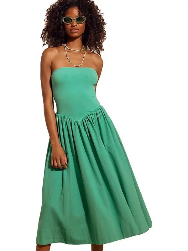 Free People Onda Drop-waist Tube Midi Dress - Mint Leaf