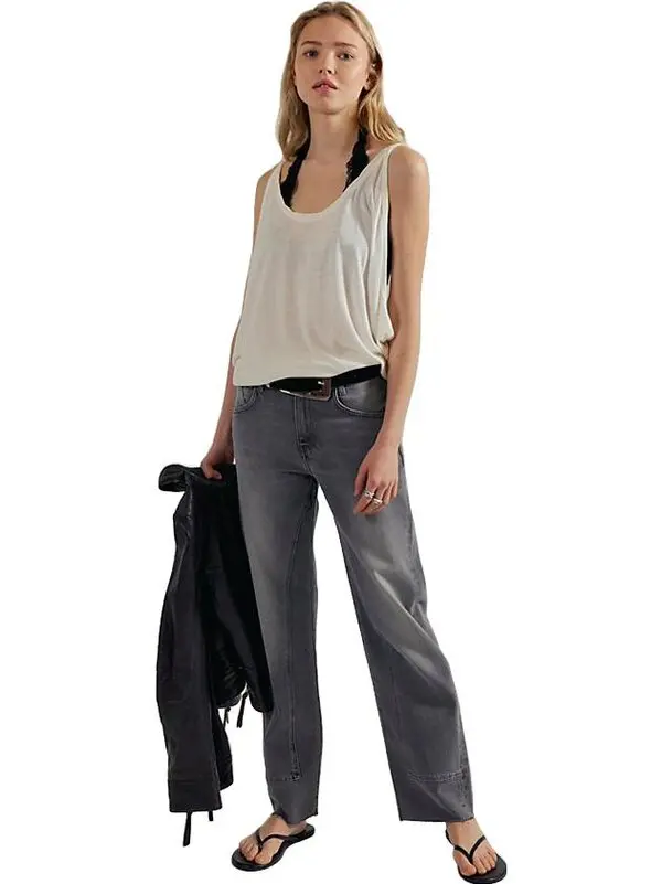 Free People We The Free Risk Taker Mid-rise Jeans - Jet Black