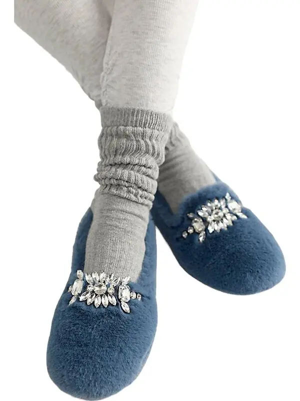 Free People Slumber Party Loafer Slippers - Dark Azure
