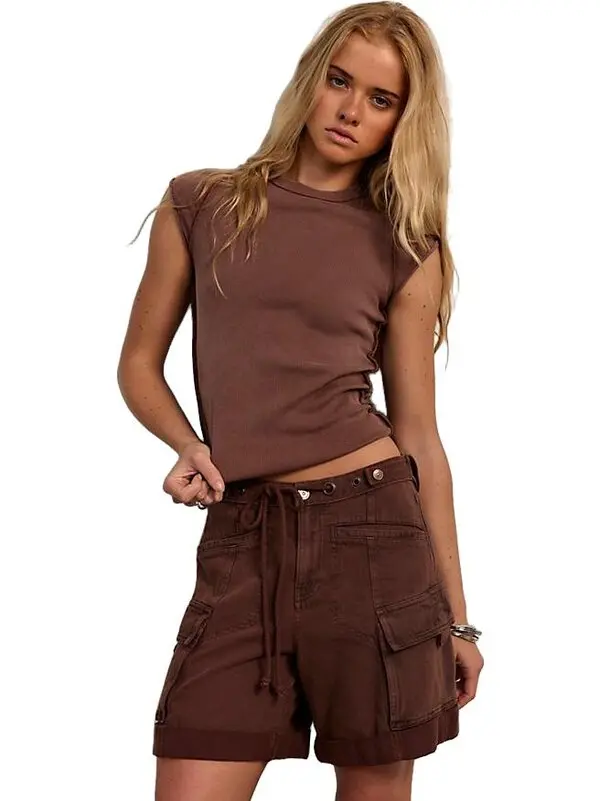 Free People We The Free Ever Had Ribbed Knit Tee - Brunette