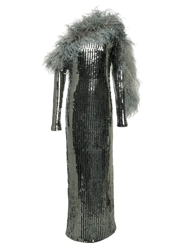 TALLER MARMO Garbo Disco Gown - Silver