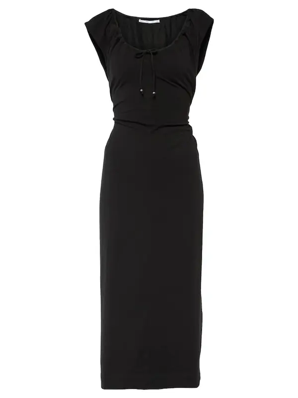 Proenza Schouler White Label Nina Cotton-blend Midi Dress - Black