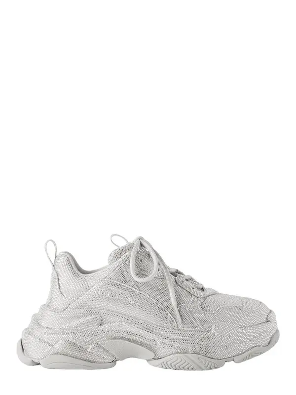 Balenciaga Triple S Rhinestone-embellished Sneakers - Neutrals