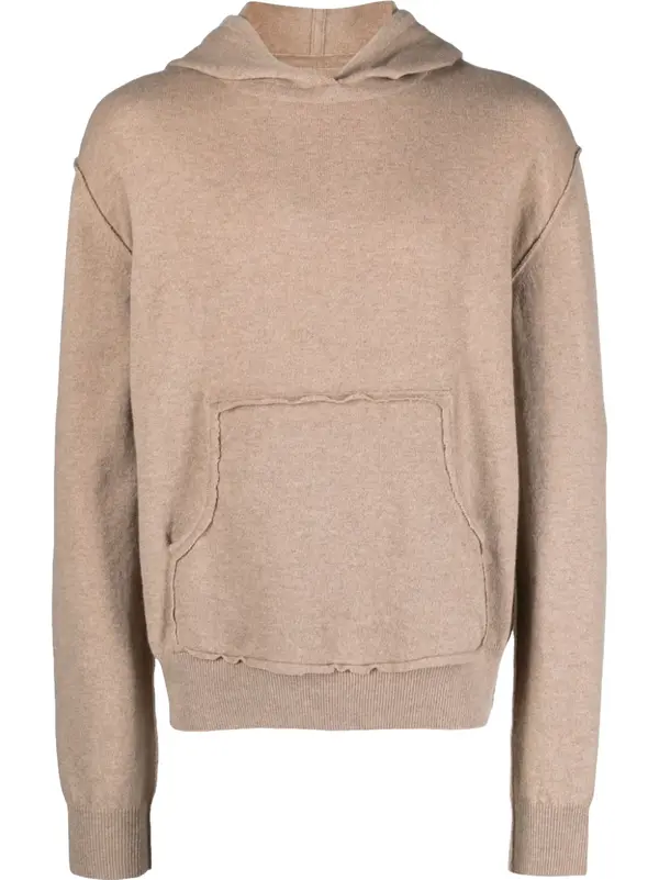 MAISON MARGIELA Wool-cashmere Blend Hoodie - Neutrals
