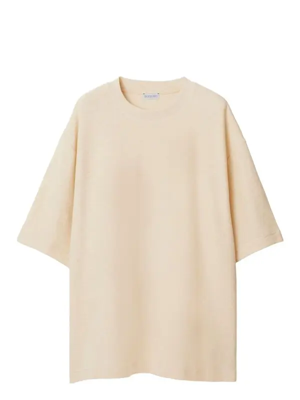 Burberry Logo-jacquard Towelling-finish T-shirt - Neutrals