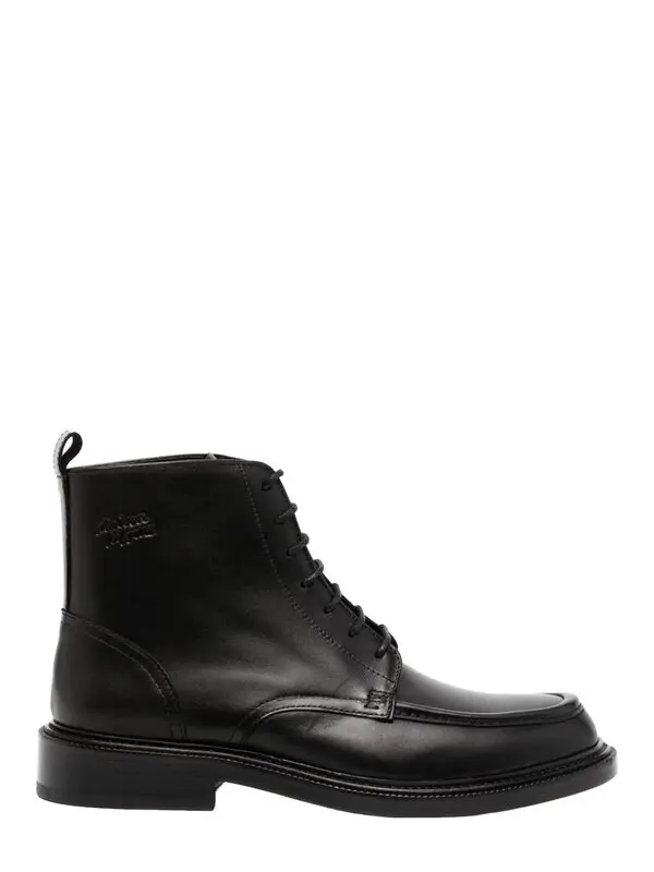 Maison Kitsuné Lace-up Leather Boots - Black