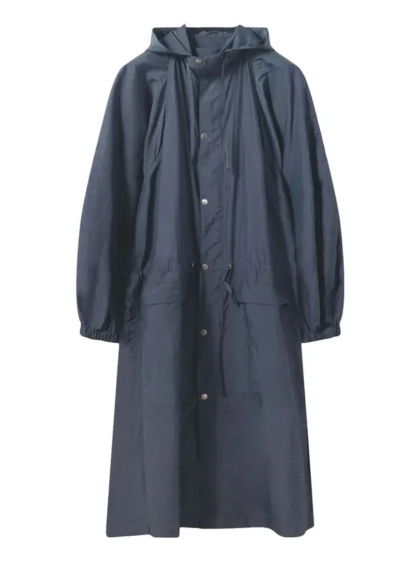LEMAIRE Hooded Single-breasted Raincoat - Blue