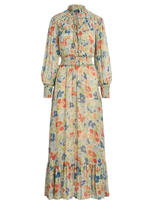 Polo Ralph Lauren Floral-print Georgette Maxi Dress - Neutrals