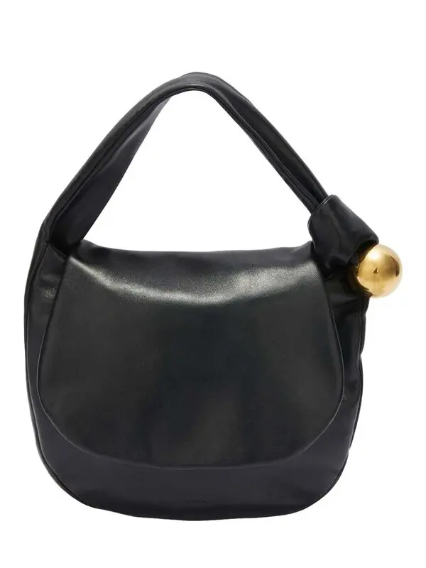 JIL SANDER Sphere Leather Tote - Black