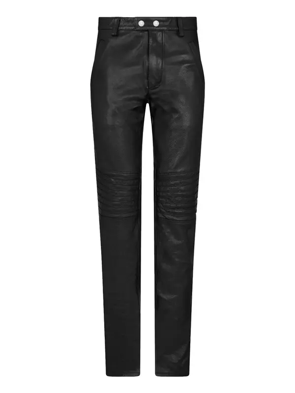 Dsquared2 Press-stud Fastening Leather Tapered Trousers - Black