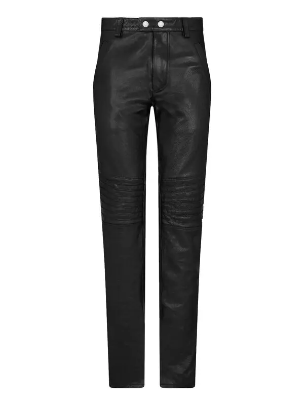 Dsquared2 Press-stud Fastening Leather Tapered Trousers - Black