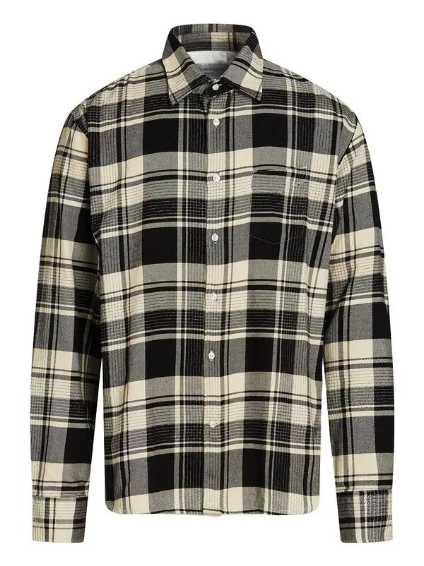 Officine Générale Giacomo Checked Cottontwill Shirt - Black