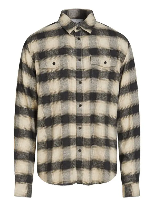 FRAME Checked Cottonflannel Shirt - Beige