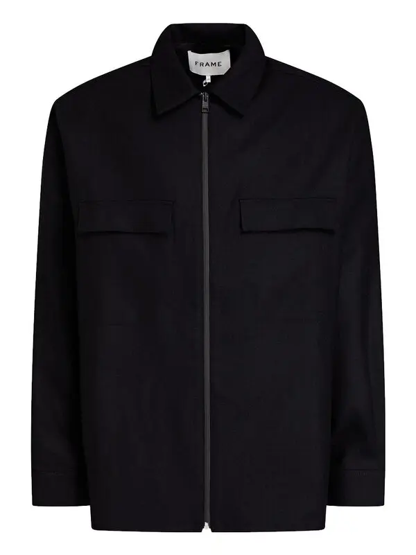 FRAME Woolblend Overshirt - Midnight Blue
