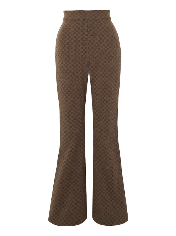Balmain Cotton-blend Logo-jacquard Flared Ski Pants - Brown