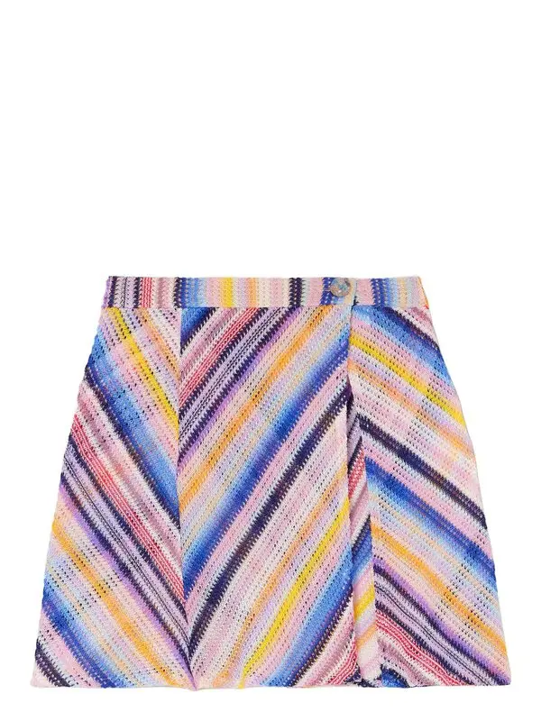 Missoni Mare Striped Crochet-knit Mini Skirt - Blue