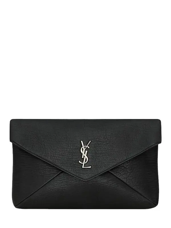 Saint Laurent Cassandre Envelope Pouch - Black