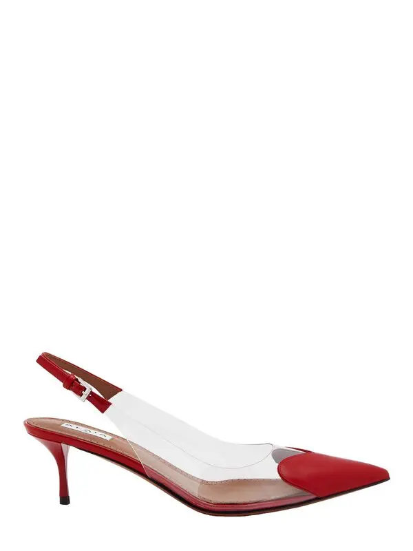Alaïa Coeur 55 Patent Leather Slingback Pumps - Red