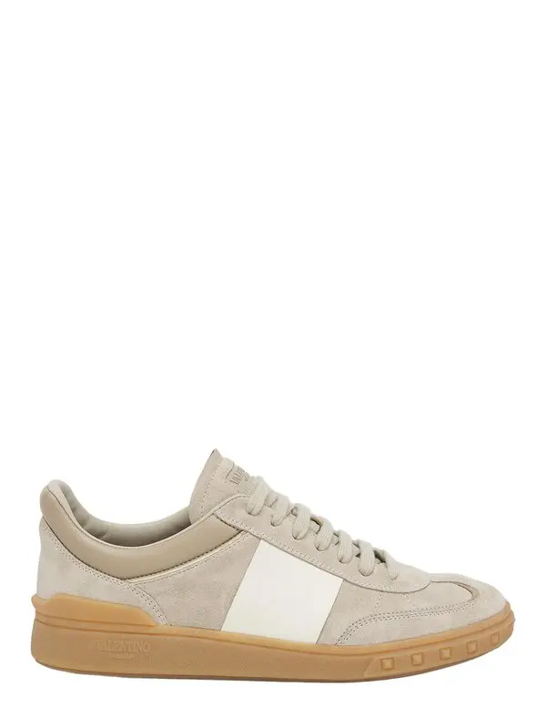 Valentino Garavani Upvillage Bicolor Stripe Low-top Sneakers - Rock Beige/ivory