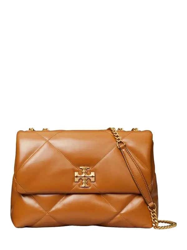 Tory Burch Kira Diamond Quilted Leather Convertible Shoulder Bag - Classic Chestnut