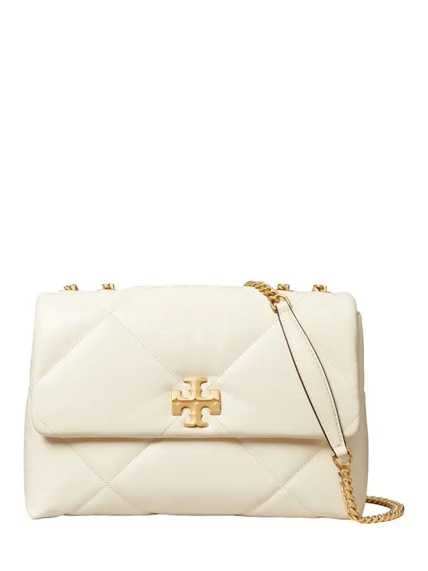 Tory Burch Kira Diamond Quilted Leather Convertible Shoulder Bag - Warm White